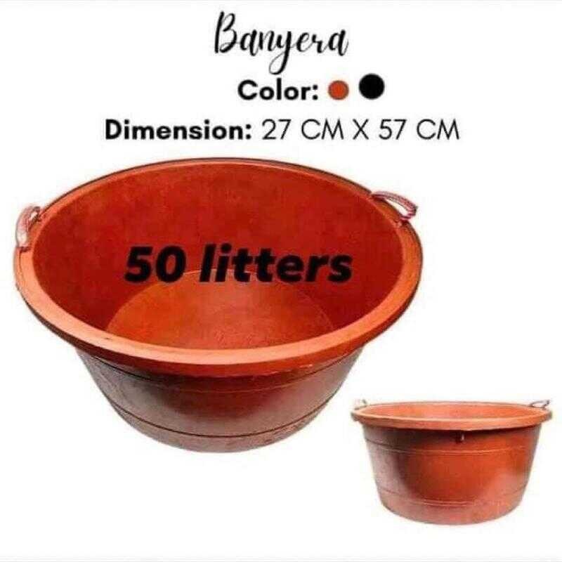 Rubberized Plastic Banyera / Basin Orange/ Black Pail | Shopee Philippines