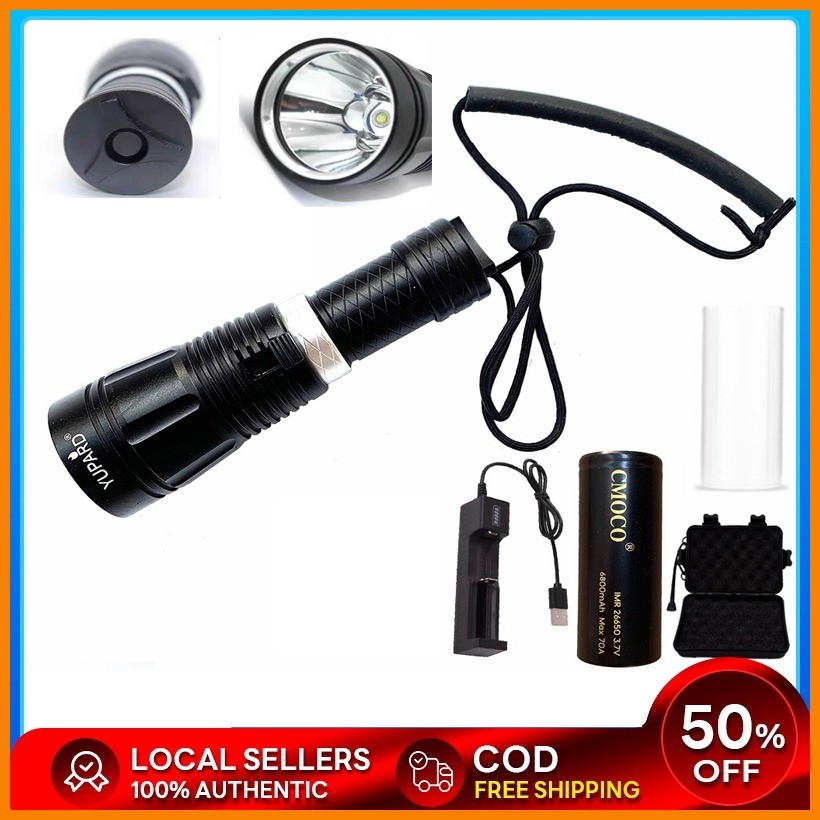 Yupard CREE L2 1188.8LM Diving Flashlight For Fishing Underwater 80m ...
