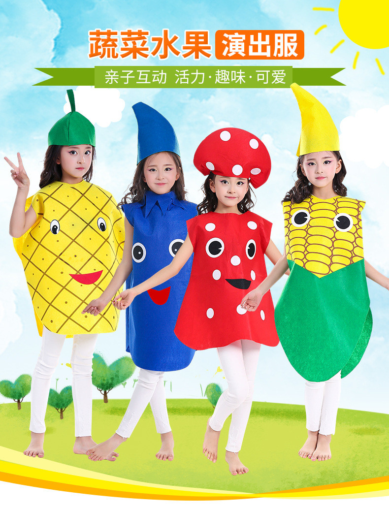 Nutrition Month Costume For Girls Boys Fruit And Vegetable Performance Costumes Carrot Costume ...