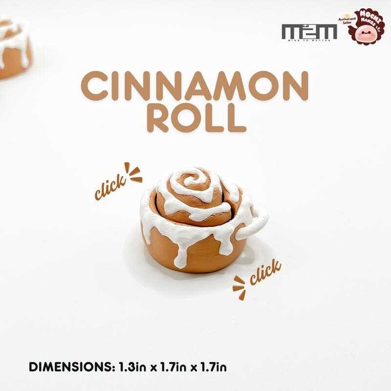 Mind2matter Cinnamon Roll 3D Printed Clicker Fidget Toy Keychain With ...
