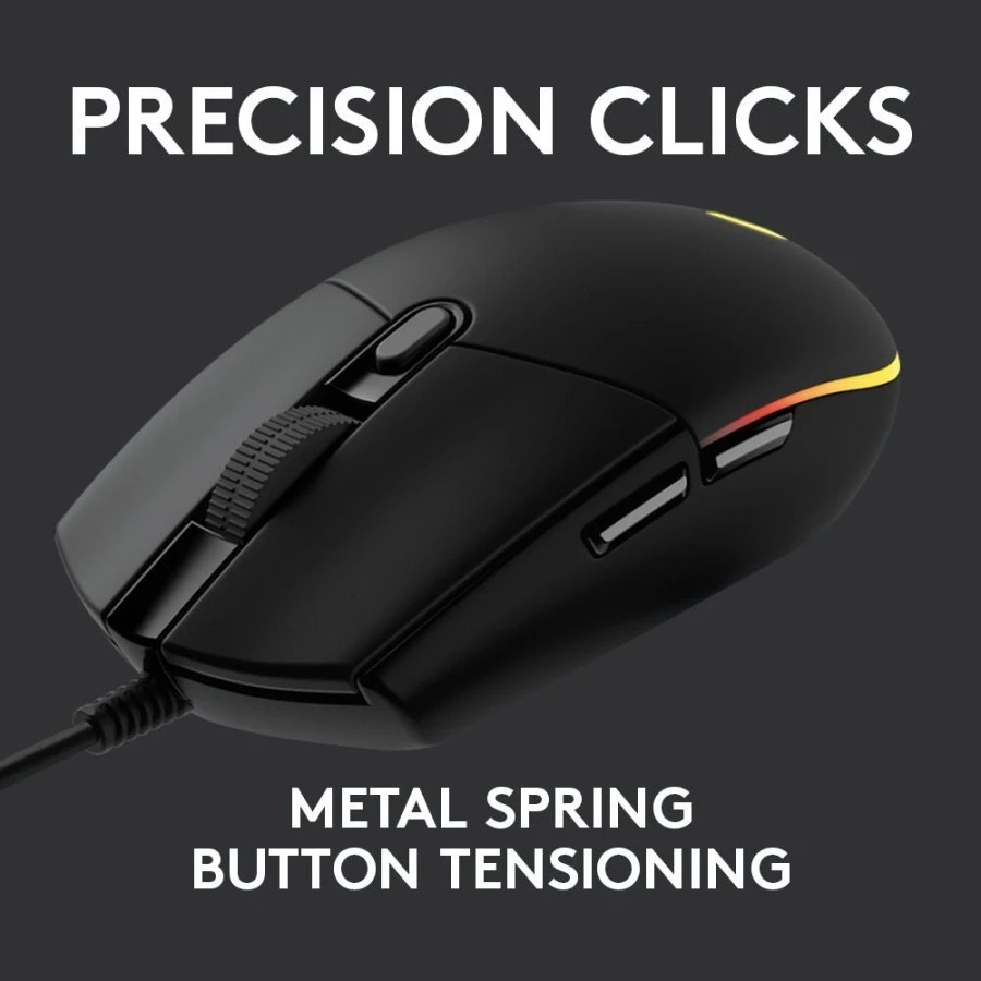 Logitech G203 Wired Gaming Mouse, 8,000 DPI, Rainbow Optical Effect ...