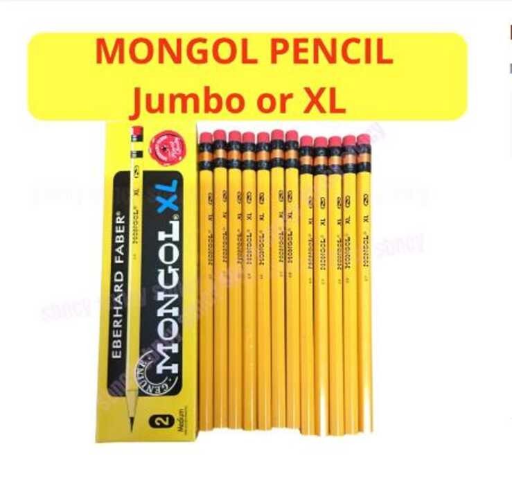 Mongol JUMBO 12 Pcs ( XL Size ) Personalized Engraved Pencils For Pre ...