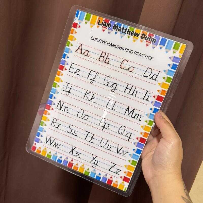 Erasable/Reuseable CURSIVE TRACING BOARD LAMINATED Bdb | Shopee Philippines