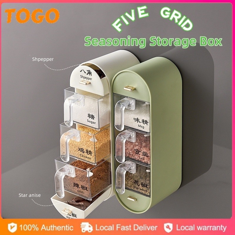Wall-Mounted Kitchen seasoning organizer Condiment Bottle Spices ...