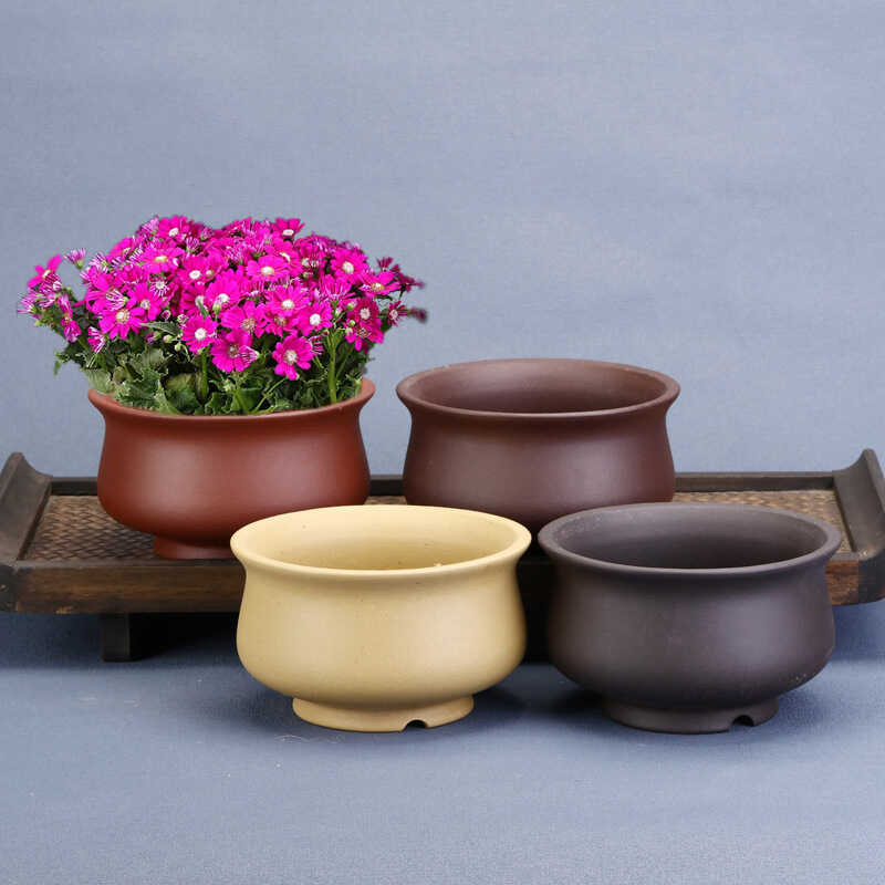 Creative Purple Clay Coarse Ceramic Flower Pot for Indoor Succulents ...