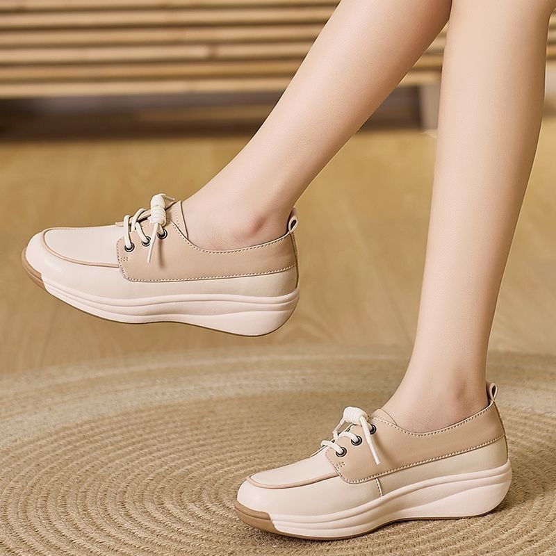 2024 Spring Summer Single Shoes Women British Style Round Toe Thick ...