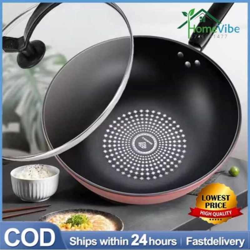 Homevibe 32Cm Non-Stick Diamond Pan High Quality Kitchen Iron Frying ...