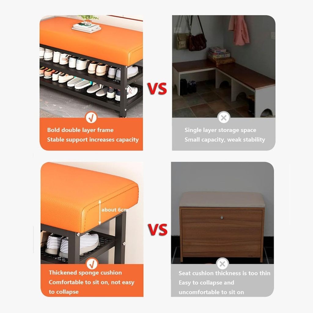 Shoe Changing Bench High Quality Metal Shoe Storage Shoe Rack With Soft ...
