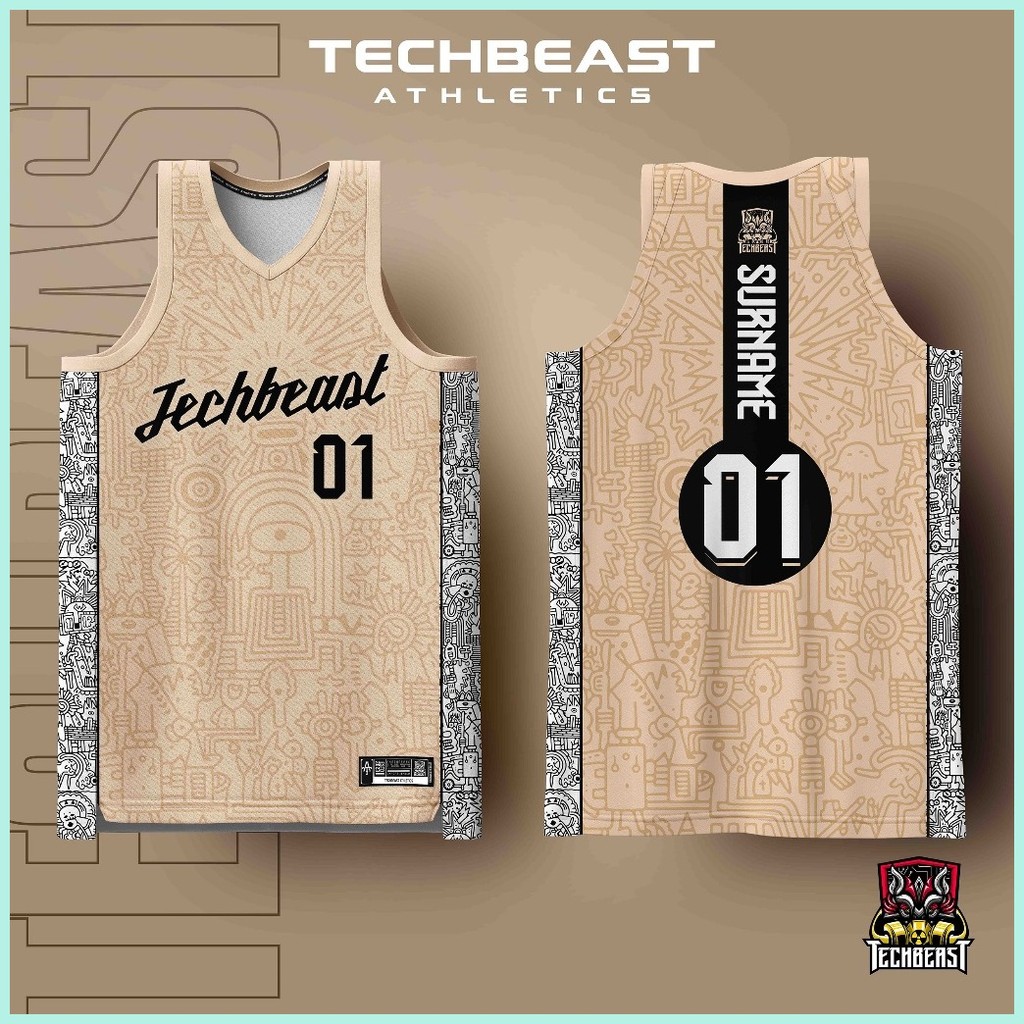 Aztec Full Sublimation Basketball Jersey Techbeast ( CUSTOM NAME ...