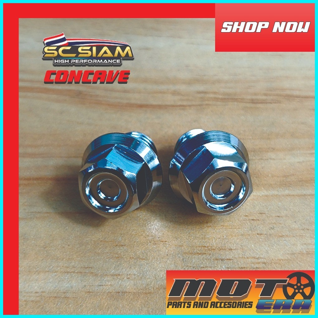 SC SIAM STAINLESS CONCAVE SIDE MIRROR BOLT YAMAHA / HONDA / PCX / NMAX ...