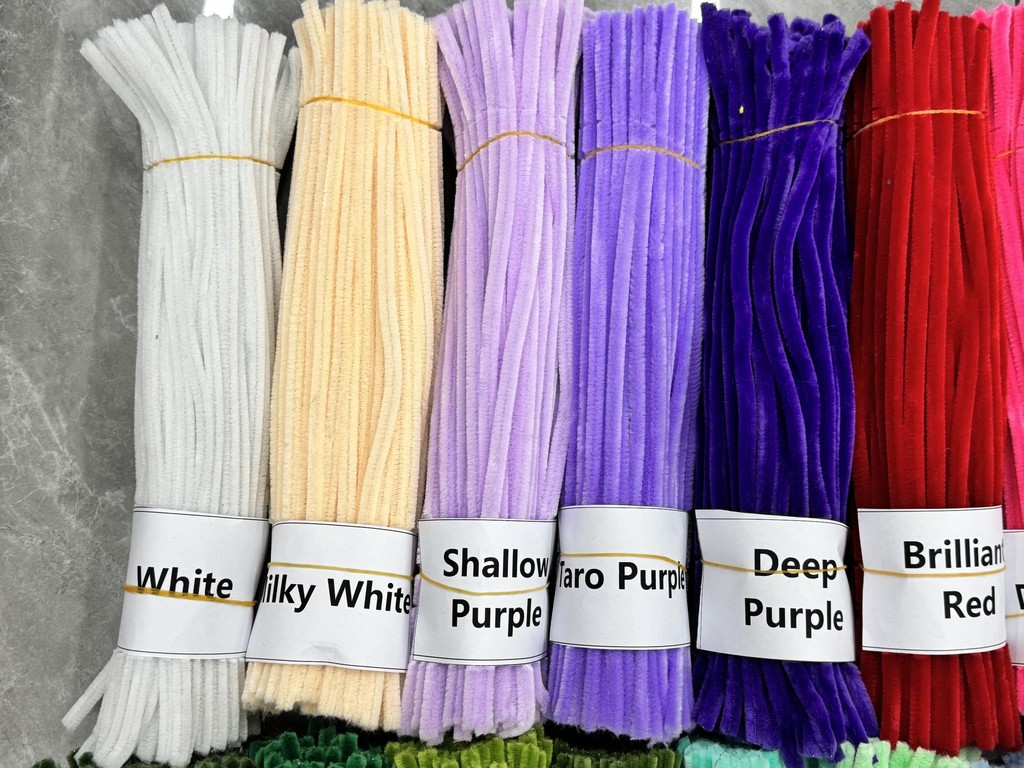 100Pcs Extra Thick Fuzzy Wire Set Plush Flower Kit DIY Artificial ...