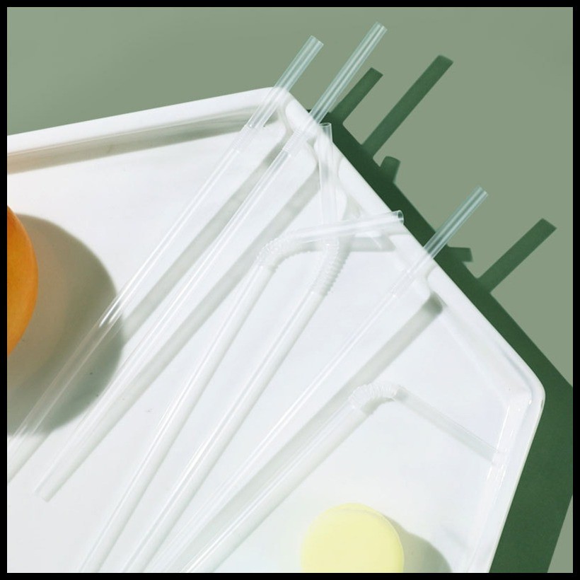 100 Pieces /Box Clear Disposable Plastic Straws Individual Packaging ...