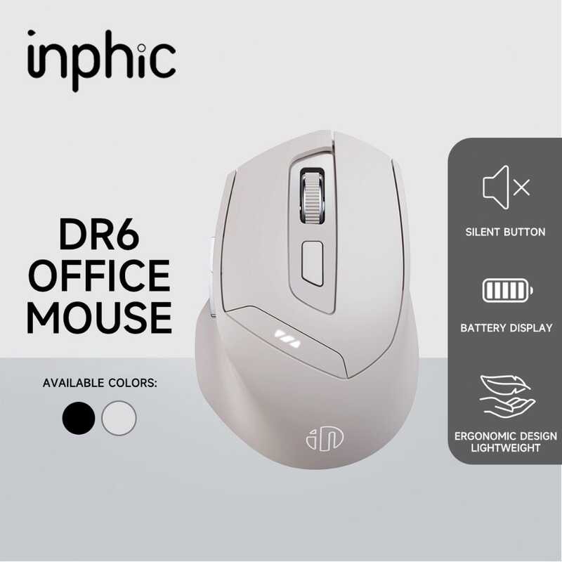 Inphic Dr6 Bluetooth Wireless Rechargeable Silent Ergonomic Office Gaming Mouse For Laptop F79 ...