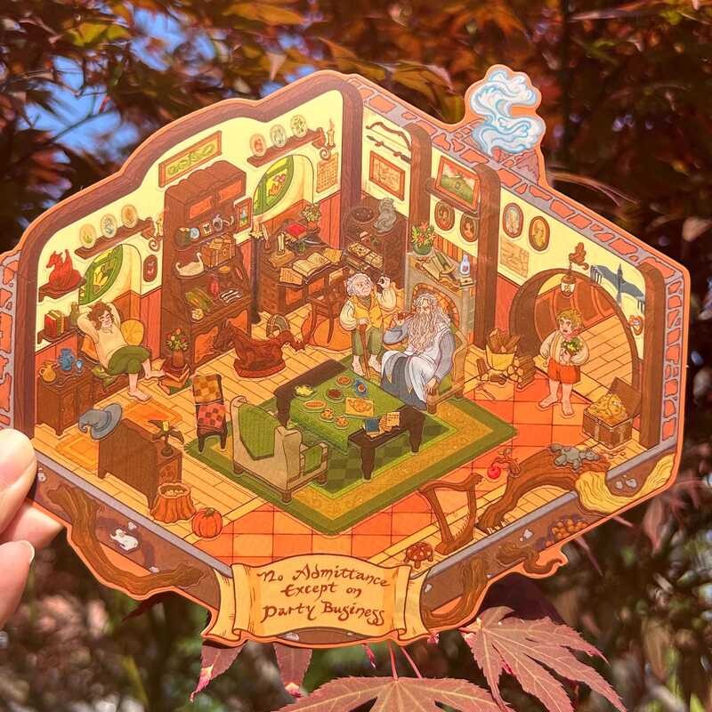 Shiny Corner Scenery Bag Bottom Hole Autumn Lord of Rings Hobbit ...