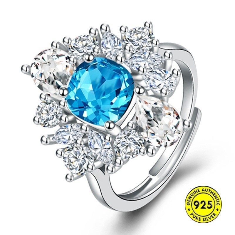 New Irregular Horse Eye Drop-Shaped Diamond Popular Open Palaiba Sapphire Ring | Shopee Philippines