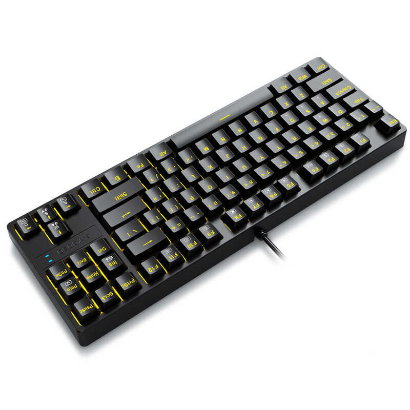 COD E-Yooso Z-87 Yellow Single Light 87 Keys Wired nical Keyboard Black ...