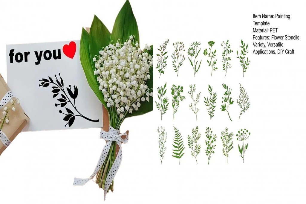 [BBO] Flower Stem Stencil Template Painting Template for Fence ...