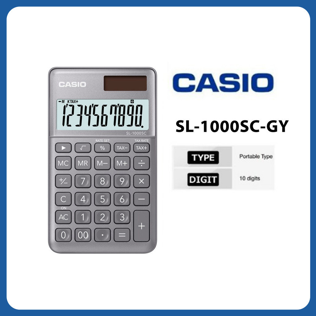 Casio SL-1000SC-GY (Gray) Colorful MY STYLE Pocket Calculators ...