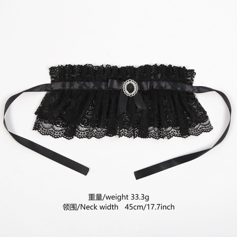 Men Women Victorian Neck Collar Medieval Bosom Shirt Lace Jabot Tie ...