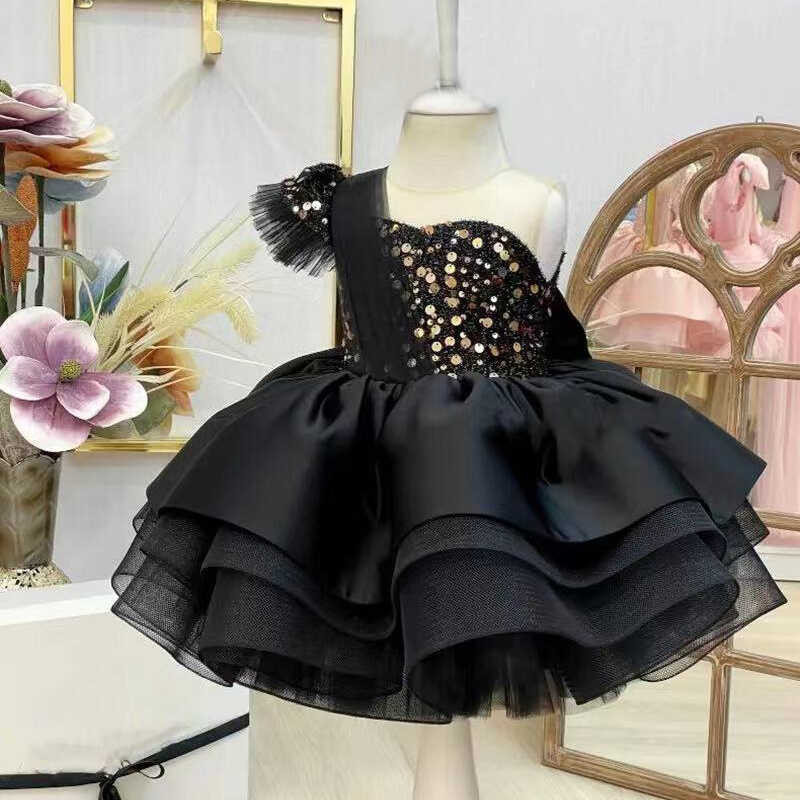 Party Bata Tutu Kostum Black Sequins Elegante Mga Bata Formal Na Kagabi ...