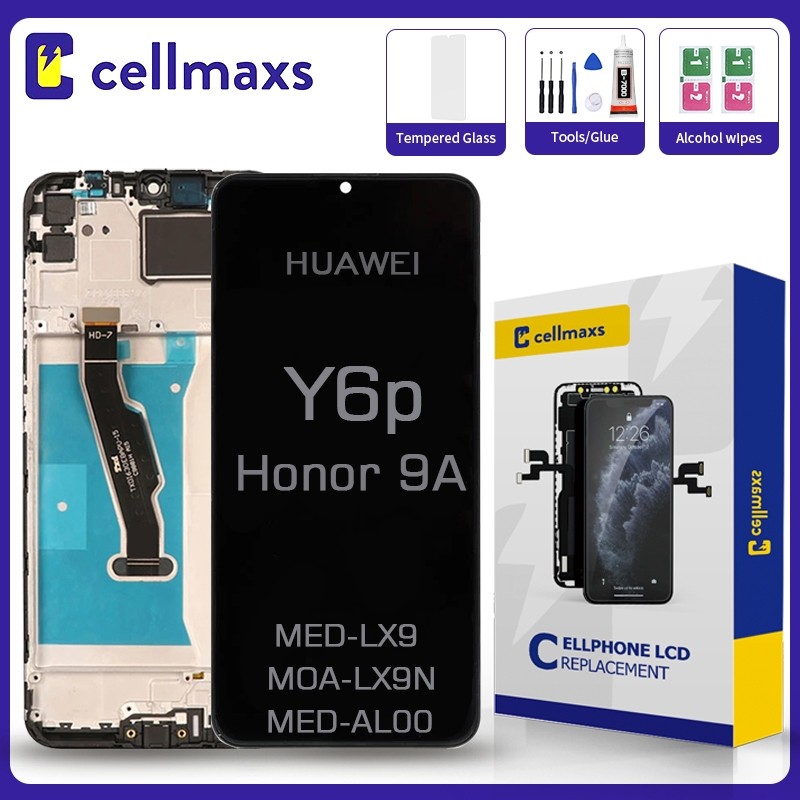 For HUAWEI Y6P HONOR 9A Play 9A Enjoy 10e MED-LX9 LCD Touch Screen Replacement With Frame ...