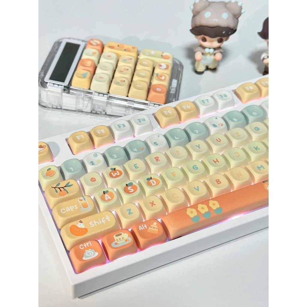 Orange Soda Keycap XOA Profile 131/140 Keys PBT Five-sided Dye ...