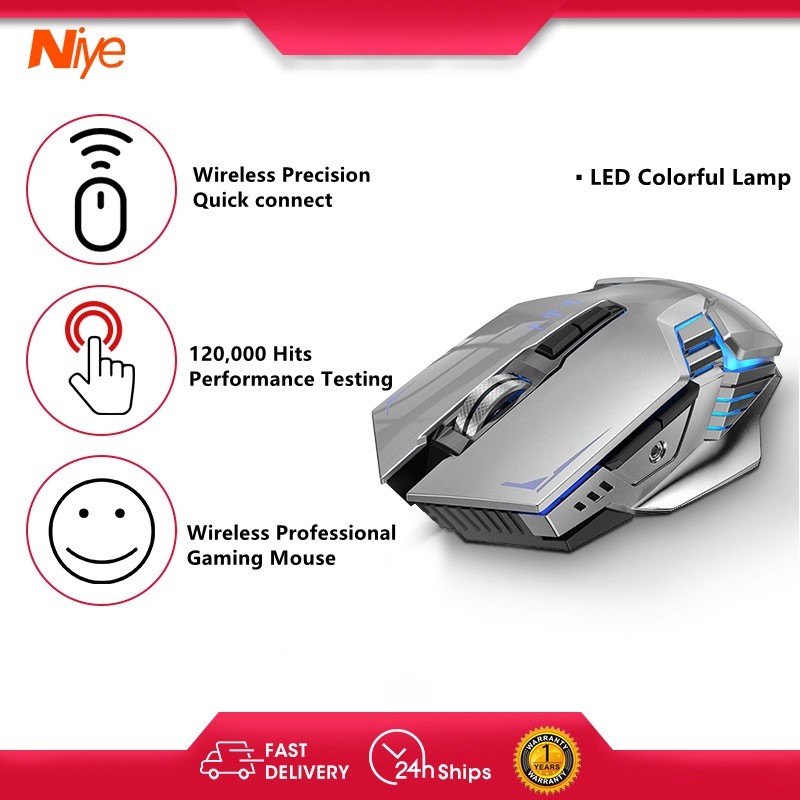 Gaming Mouse Wireless Mechanical Ergonomic Rechargeable Computer Gamer ...