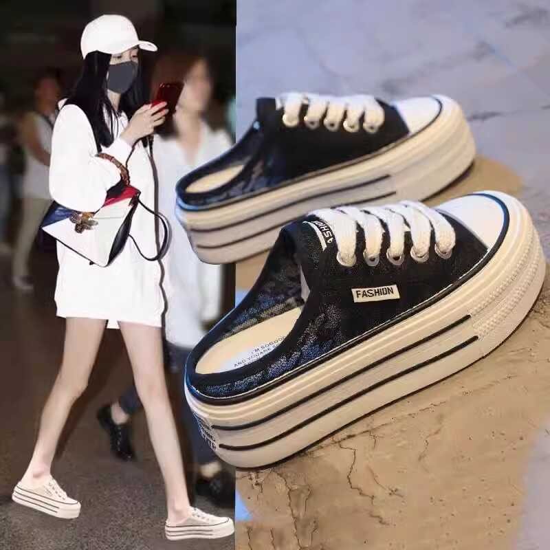 39 Lace Toe Cap Slippers For Summer Out Wearing 2024 New Thick Soled ...