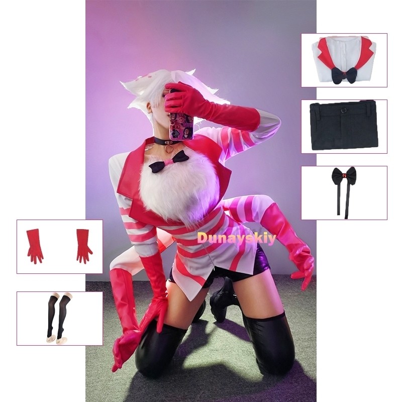 § Hazbin Cos Hotel Dust Angel Cosplay Uniform Women Girls Birthday ...