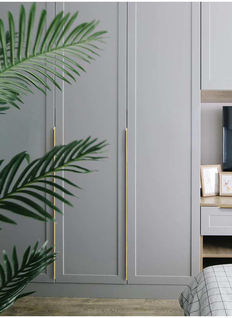 Light Luxury Invisible Cabinet Handle Gold Hidden Drawer Handle Modern ...