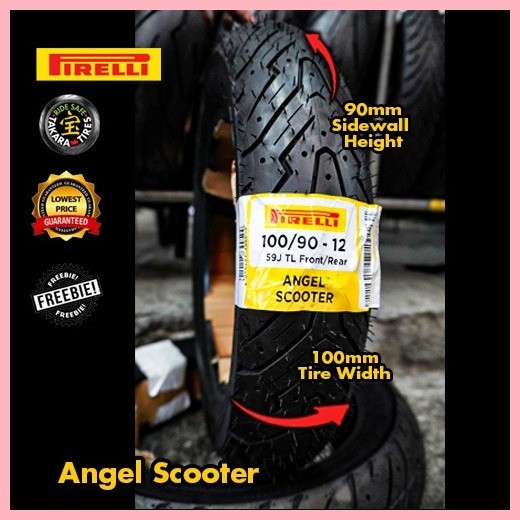 PIRELLI TIRE Angel Scooter 12 by TAKARA (Free sealant, valve & sticker ...