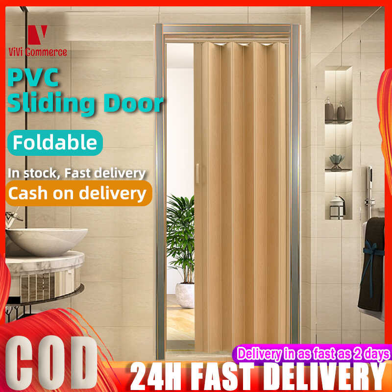 Sliding 6Mm Accordion PVC Folding Paron Track Home Room Divider Door ...