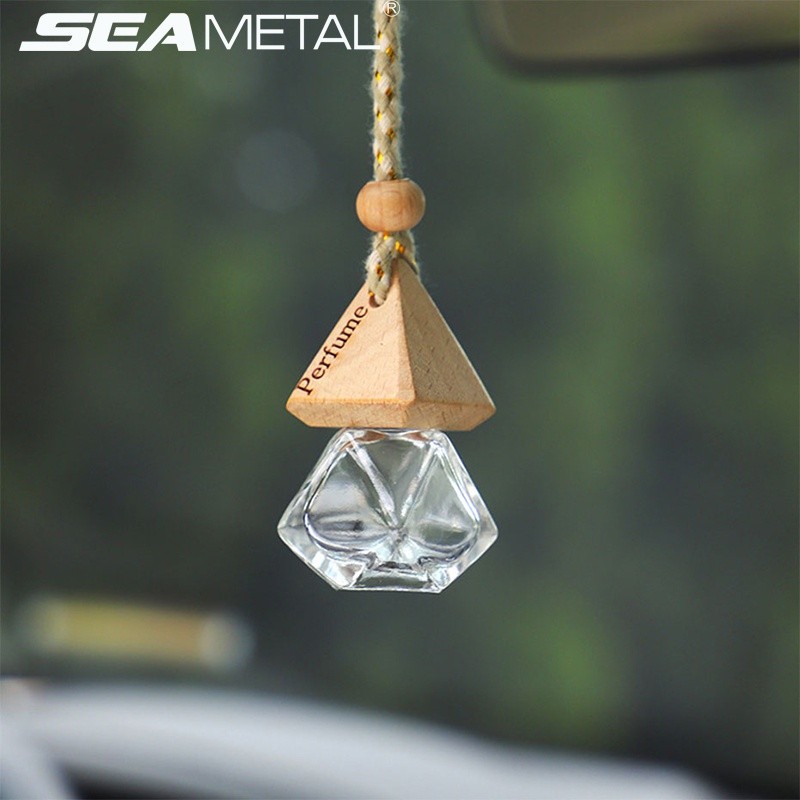 SEAMETAL Mini Car Perfume Bottle, Car Pendant, Triangle Diamond Perfume ...
