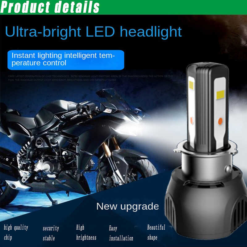 H4 BA20D H6M Headlight Bulb,40W 4400LM Super Bright H6 High Low Beam ...