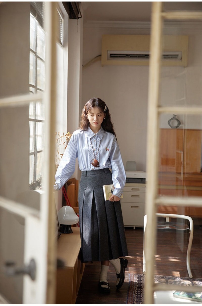 IELGY Striped shirt women's simple preppy chic top | Shopee Philippines