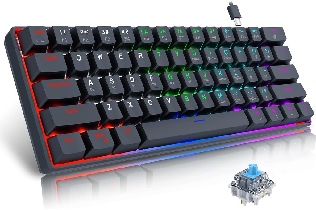 Zeus 61 Key Wired Type C Mechanical Keyboard With Blue Switch RGB ...