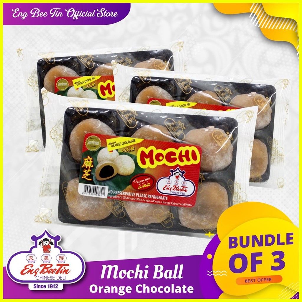 Eng Bee Tin Mochi Balls Choco-Orange ( 3-pack ) | Shopee Philippines