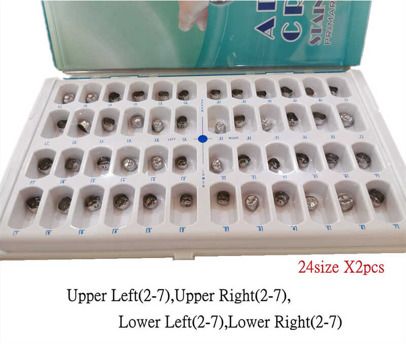 48Pcs Dental Primary Molar Crowns Stainless Steel Adult Temporary ...