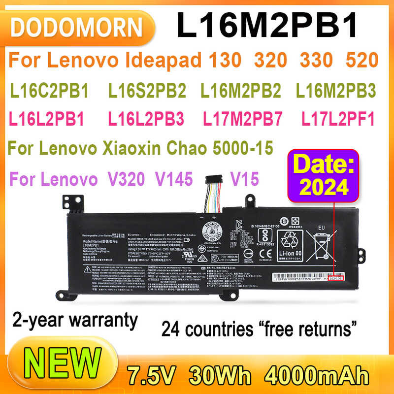 New L16M2PB1 Laptop Battery For Lenovo Ideapad 130-14IKB/14AST/15IKB ...
