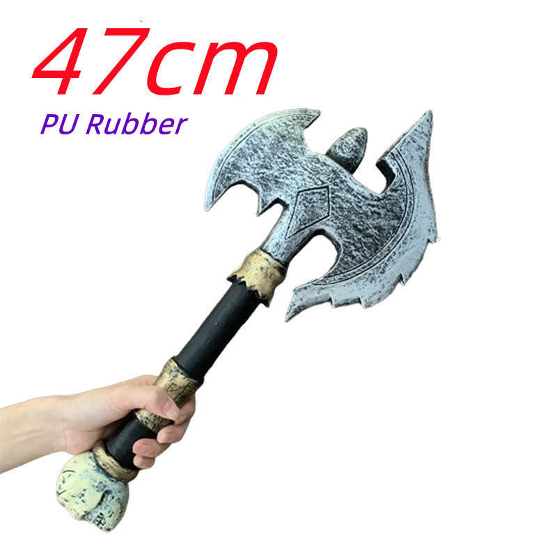 Bone Warrior Sacrifice Skull Head Rune Tomahawk Cosplay Prop Weapon ...