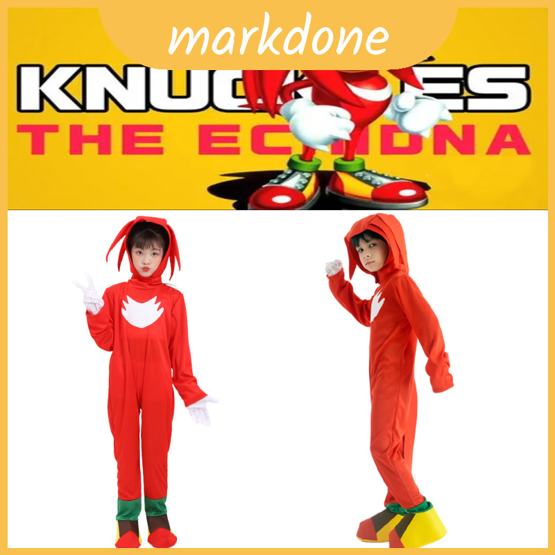 Kids Sonic The Hedgehog Red Knuckles Cosplay Suit For Performance Stage ...