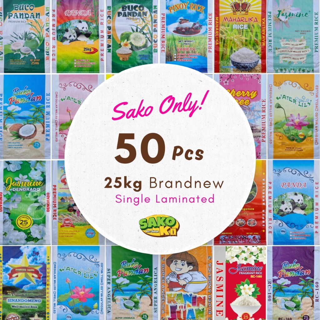 50pcs (25 Kg) Rice Sacks Single Laminated (SAKO ONLY) | Shopee Philippines