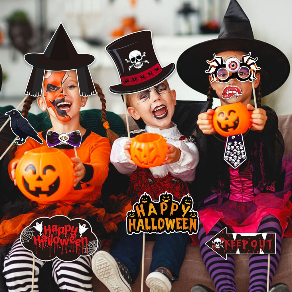 2025 New 30pcs Large Photo Booth Props Halloween Party Supplies with ...
