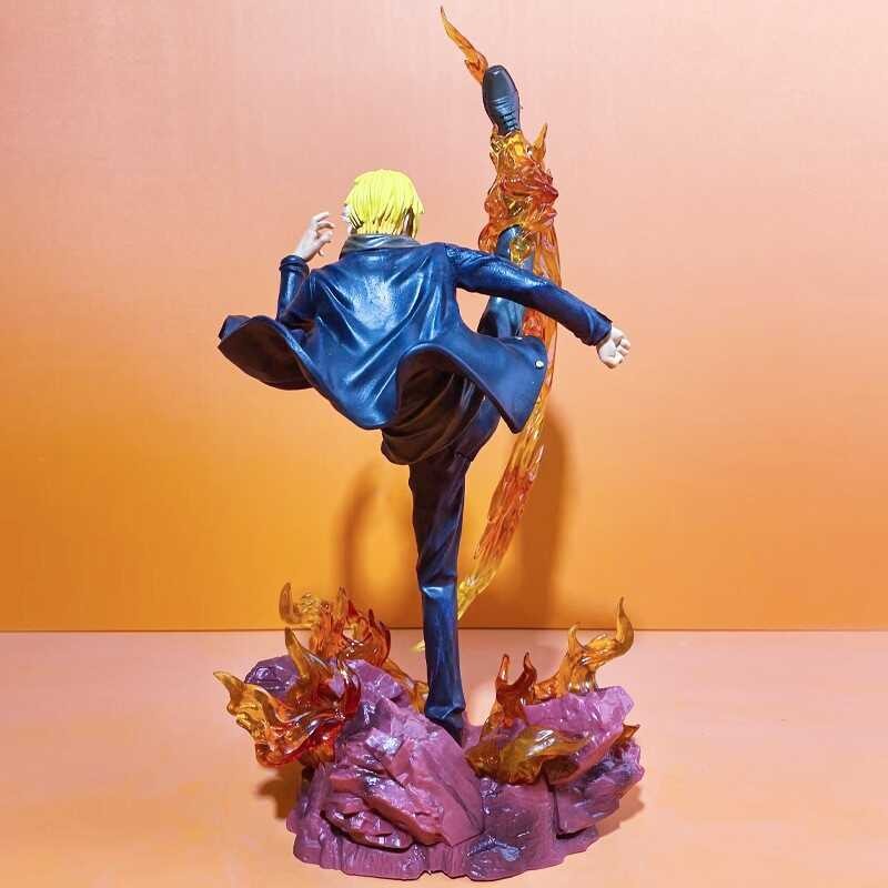 One Piece WIFI Sanji Straw Hat Crew Devil Wind Kick Leg Sanji GK Model ...