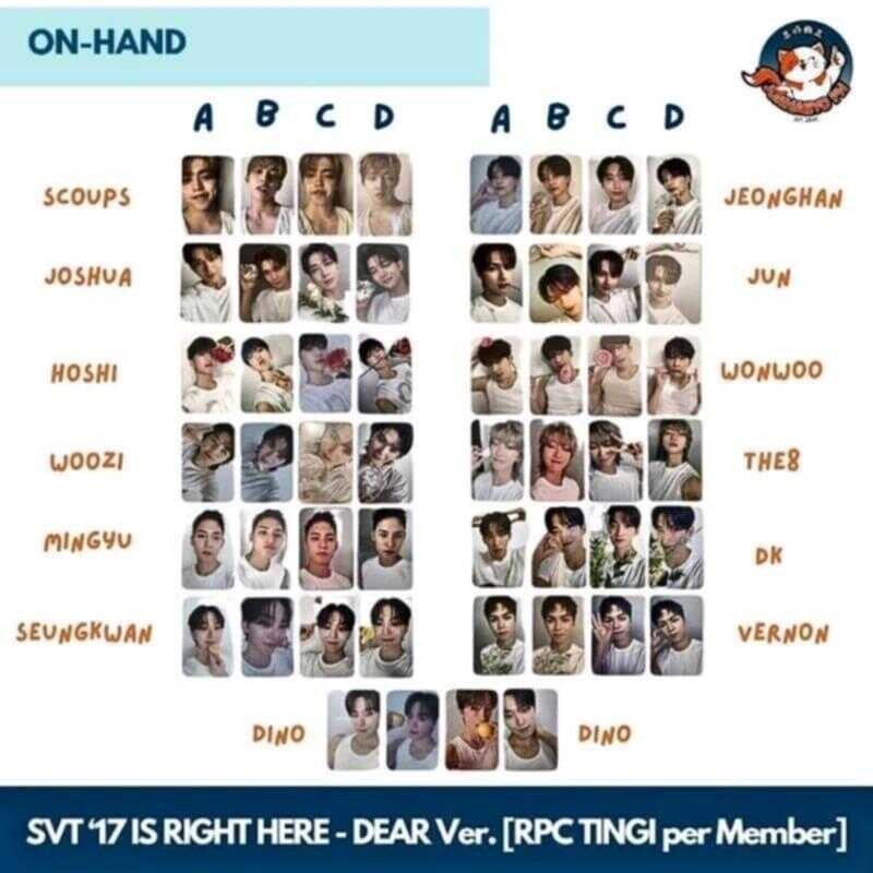 SEVENTEEN DEAR PHOTOCARDS TINGI & WEVERSE POB | Shopee Philippines