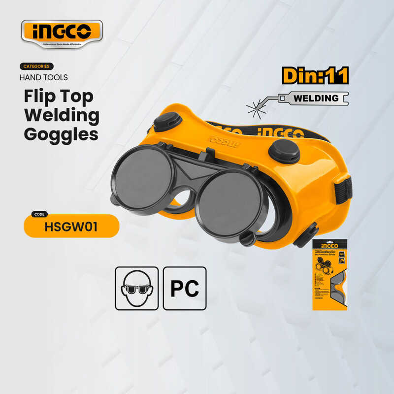 INGCO Flip Top Welding Goggles | Safety Eye Protection Hsgw01/ Hsg142 ...