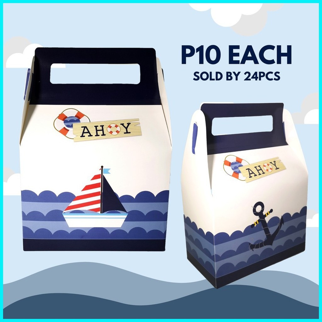 FP1111 (24PCS) Nautical Anchor Yacht Sail Under the Sea Gift Favor Loot Bags Box Giveaway Box ...