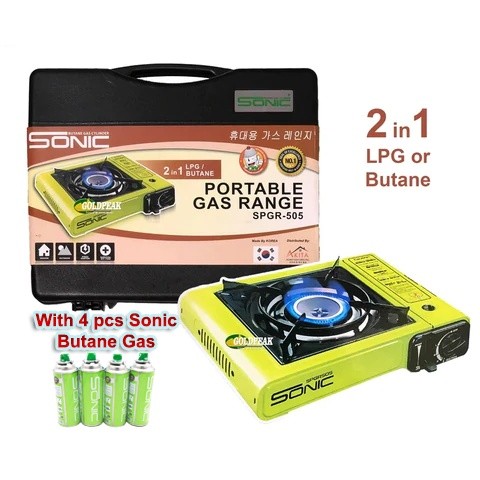 Sonic SPGR-505 2in1 Portable Gas Range With Carrying Case (Butane/LPG ...