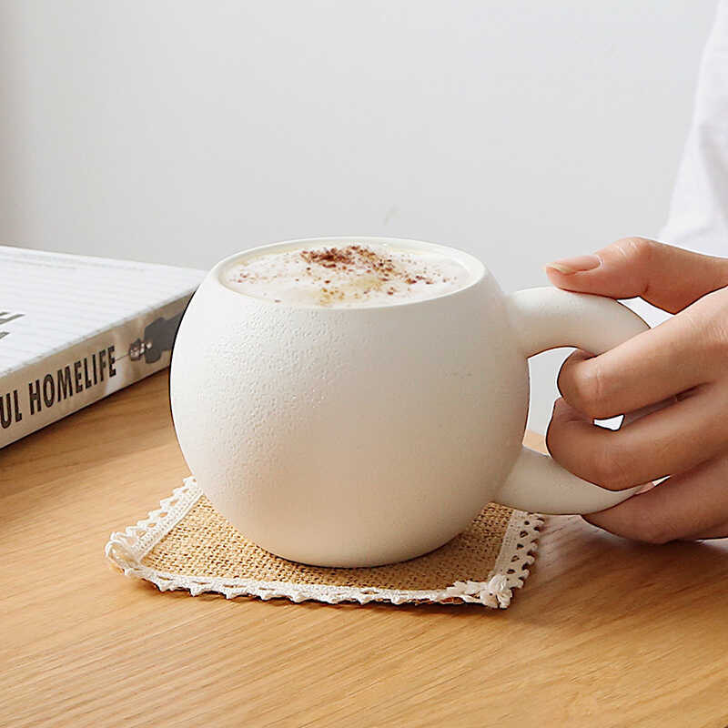 Big Ears Fat Mug Planet Design Sense Ceramic Cup Handle Matte Frosted ...