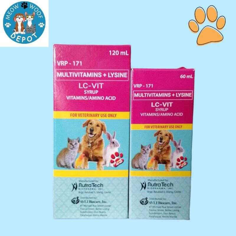 Lc-Vit Syrup Vitamins Lysine Amino Acid For Sogs Cats Rabbits 120Ml ...